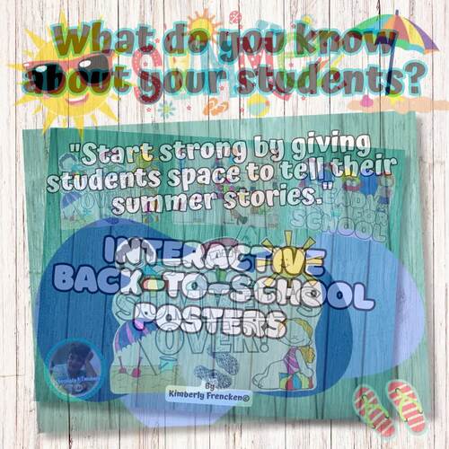 Back-to-School Interactive Posters | Classroom Community & Summer ...