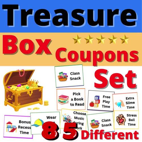 Treasure Box Coupons Set Rewards Chest Decor Posters by IncredibleDesigns