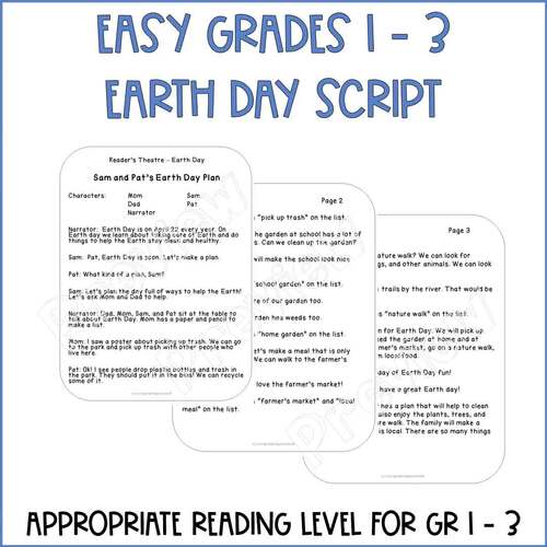 Earth Day Reader's Theatre Script Grades 1-3 ELA DRAMA | TPT