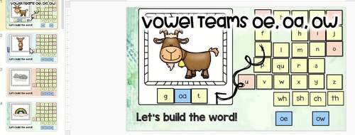 Vowel Teams oe, oa, ow - Google Classroom-Digital ONLINE Home >Distance ...