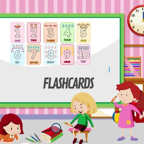 Tracing numbers 1 to 10 Flashcards. Representation of the quantity with ...