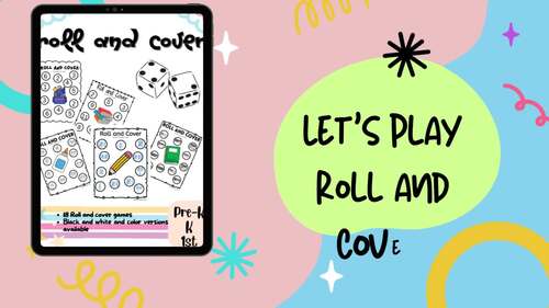 Roll and Cover - Math Game - PreK, K and 1st Grade by Love Littles and ...