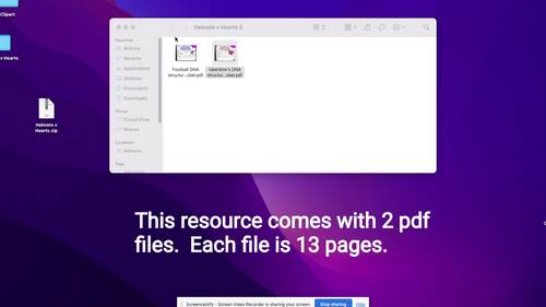 DNA Structure Valentine's Day and Football Review Activity Worksheets