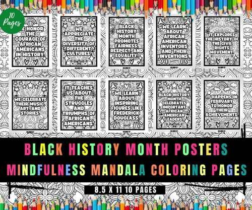 Black History Month Posters, Activities For SEL, Easy Phrases Coloring ...