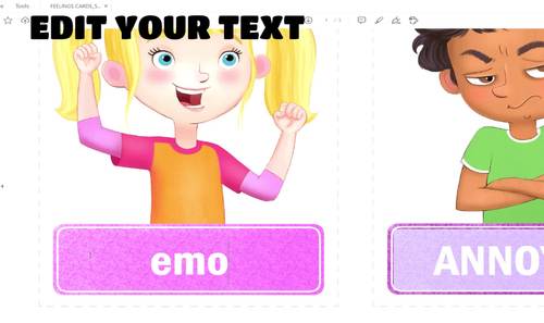 Emotions - Feelings editable pdf flashcards, diversity kids, AnimadDesign