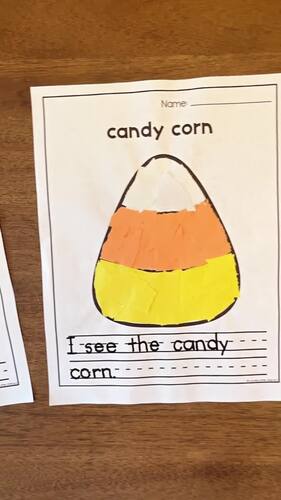 Halloween Craft, Tear Art, Fine Motor Activity, Pre-K Kindergarten 1st ...