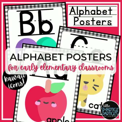 Alphabet Posters - Kawaii Icons by Little Smarticle Particles | TPT