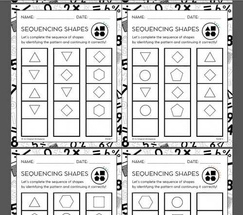 Sequencing Shapes : Complete the Sequence Series with Shapes! | TPT