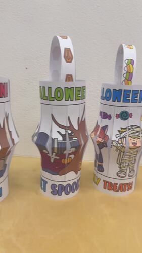 Halloween Paper Lantern & Coloring Craft Activity for Kids by HAPPYLEARN