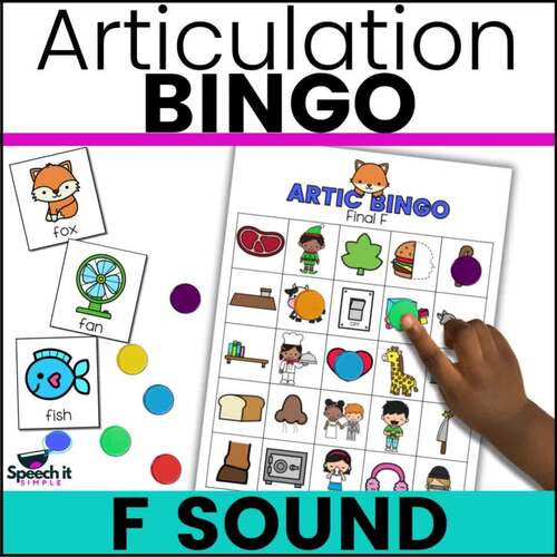 Articulation BINGO for Speech Therapy - F SOUND - No Prep - Artic - Apraxia