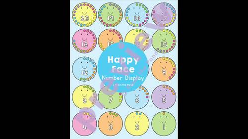 Happy Face Number Posters for Math Classroom Decor and Activities