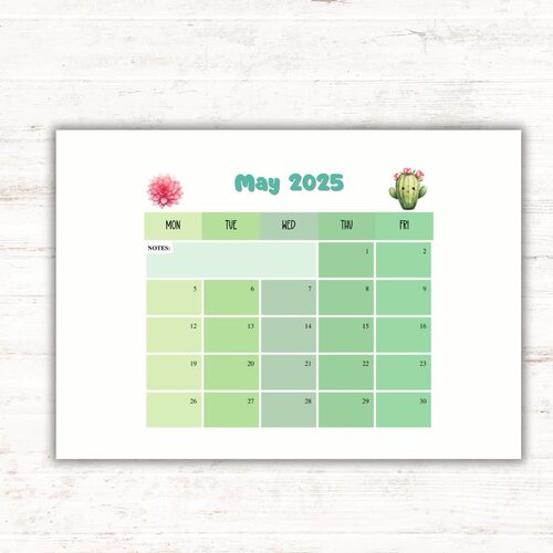 EDITABLE SNACK CALENDAR | Cactus Cutie Theme |Organize Snack Time with Ease