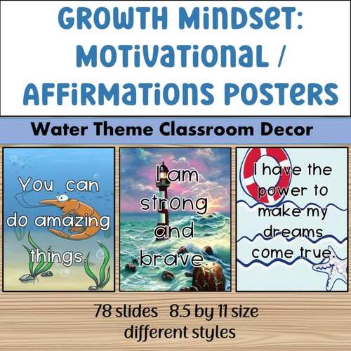 Motivation/ Affirmation Posters- Growth Mindset by Ana's Teaching Corner