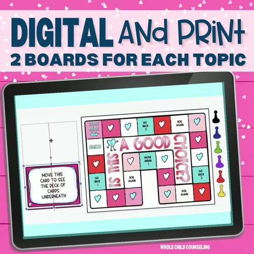 Valentine's Day Social Emotional Skills 10 Digital and Print Board Game ...