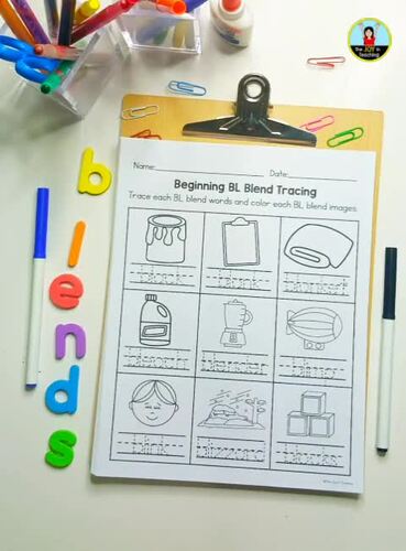 Beginning Blends Trace and Color by The Joy in Teaching | TPT
