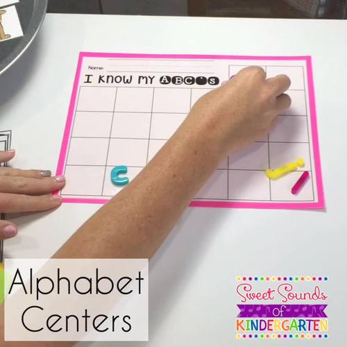 Alphabet Centers {Alphabet Matching and Beginning Sound Practice}