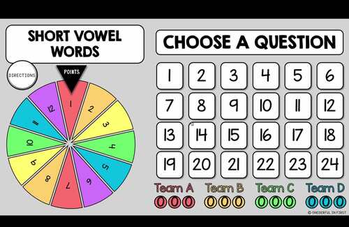 CVC Words PowerPoint Game (Short Vowel Practice) by ONEderful In First