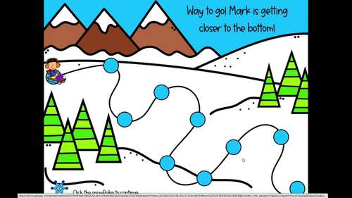 Digital Task Cards Game | 3 Digit Subtraction | Winter Math Activity