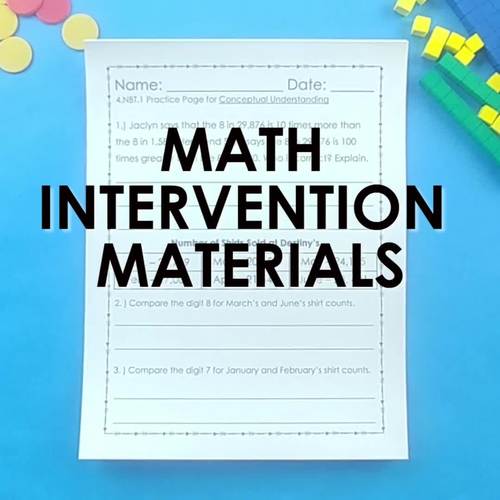 Math Intervention 3rd Grade Base Ten Printables RTI Progress Monitoring