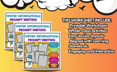 Winter Informational Writing Prompts Activities Morning Work 4th,5th ...