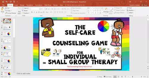 Self-Care COUNSELING GAME (Laptop/print): The Wheel of Self-Care ...