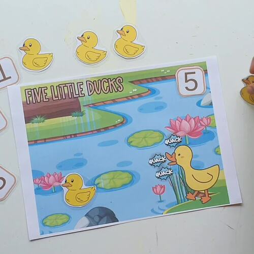 Nursery Rhymes Interactive Printable For Preschool,Five Little Ducks ...