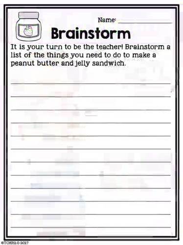 How to Make a Peanut Butter and Jelly Sandwich Procedural Writing by ...