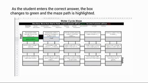 Water Cycle Digital and Printable Maze Worksheet by Just Add H2O