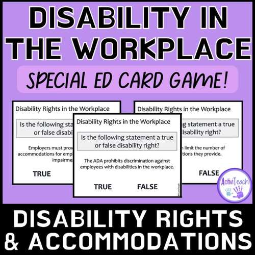 Disability Awareness in the Workplace Card Game | Workplace ...