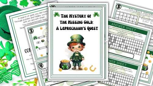 St. Patrick’s Day Escape Room, No Prep Print and Go, Leprechaun Theme