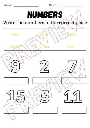 "Number Maze: Spell and Place!".Write the numbers in the correct place