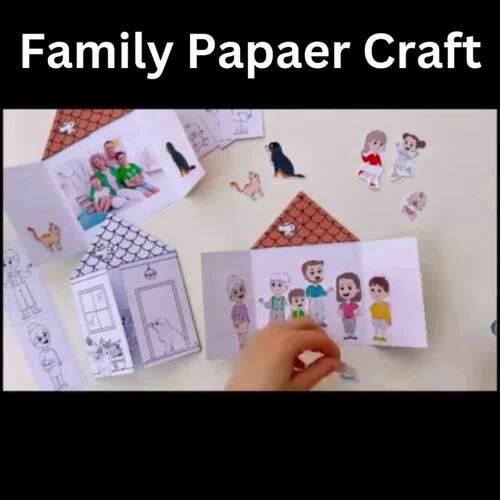 Family Members Paper Craft House Activities by The Kinder Cove | TPT