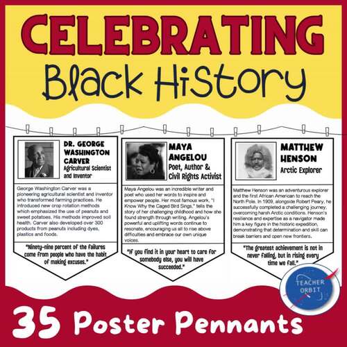 Black History Pennants Posters | Famous People Heroes Leaders Classroom ...