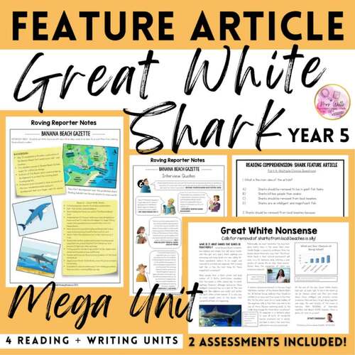 Great White Shark Feature Article | Reading Comprehension & Writing ...