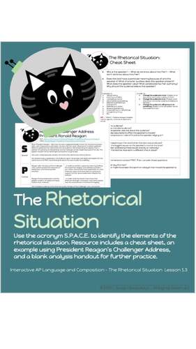 AP Lang & Comp: The Rhetorical Situation (SPACE) Cheat Sheet, Example ...