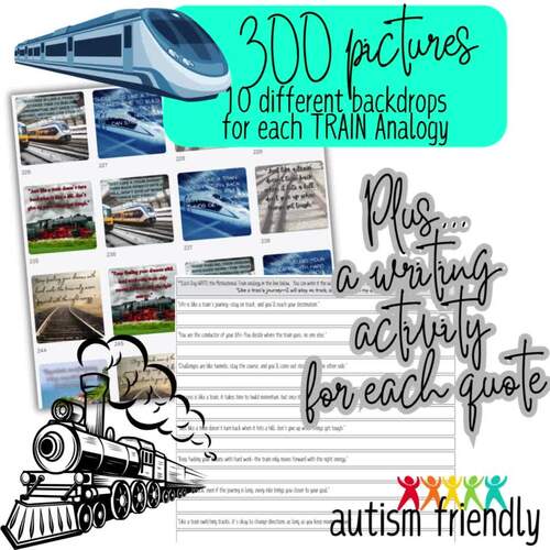30 Motivational TRAIN Analogies 300 Pictures for Kids with Autism and ...