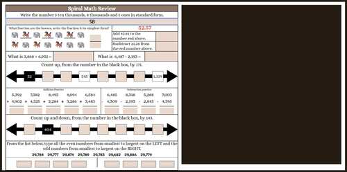 GROWING BUNDLE - Math Spiral Review for Block Puzzle Digital Activities