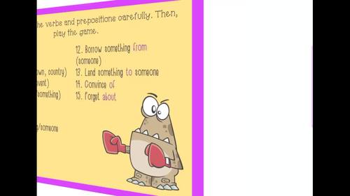 Verbs and Prepositions | BOOM Cards | Distance Learning by Our Bright ...