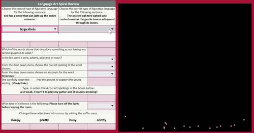 NO PREP - Spiral Language Art Review for 4th/5th Grades - Heart Teddy
