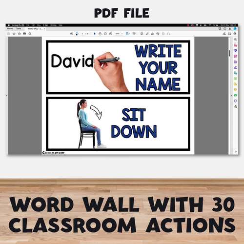 ESL Activities: Everyday Classroom Actions Word Wall by ESL Step by Step