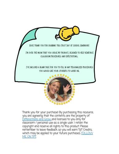 Back To School Year 1st Day Student Routine Handbook Fun Procedure Draw ...