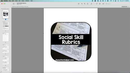 Social Skills Rubrics by The Autism Helper | TPT