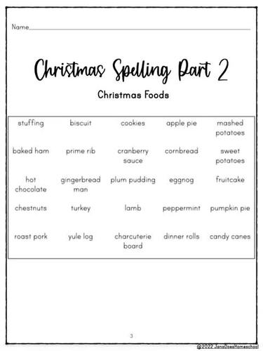 Christmas Spelling Practice Part 2 - Christmas Foods with Christmas ...