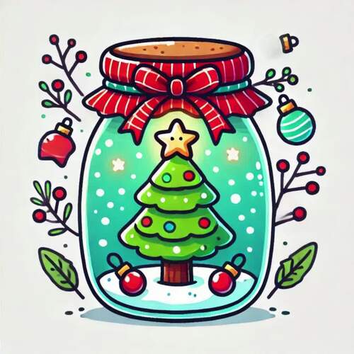 20 Cute Kawaii Christmas Tree inside Jar, Relaxing Bold and easy ...