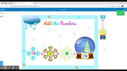 Winter Math Adding Three Numbers Boom Cards 1st Grade Math Digital Centers