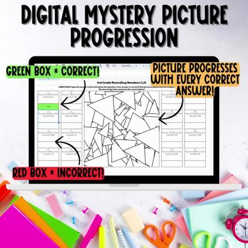 3rd Grade Addition & Subtraction Digital Mystery Pictures: 5 Digital ...
