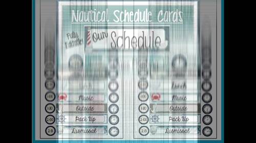 Nautical and Ocean Daily Schedule Cards - Editable Visual Class Cards