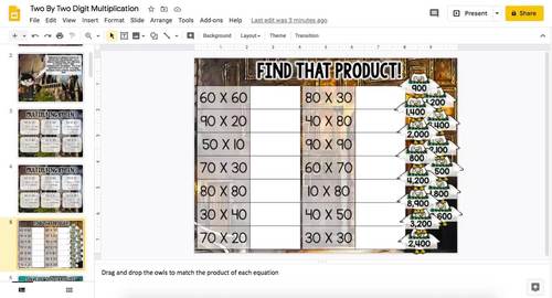 4th Grade Multiplication 2-Digit by 2-Digit Numbers 4.NBT.5 Google ...