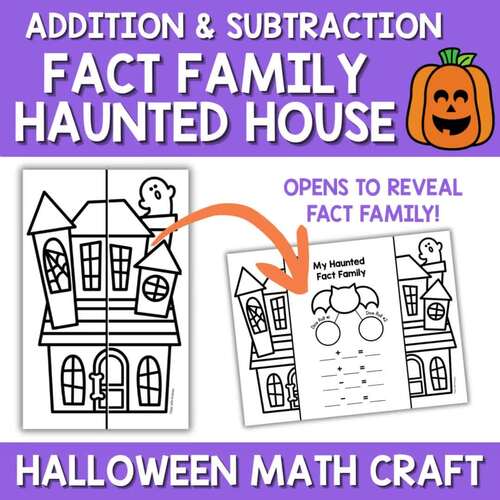 Halloween Fact Families Haunted House Craft | Addition Subtraction ...