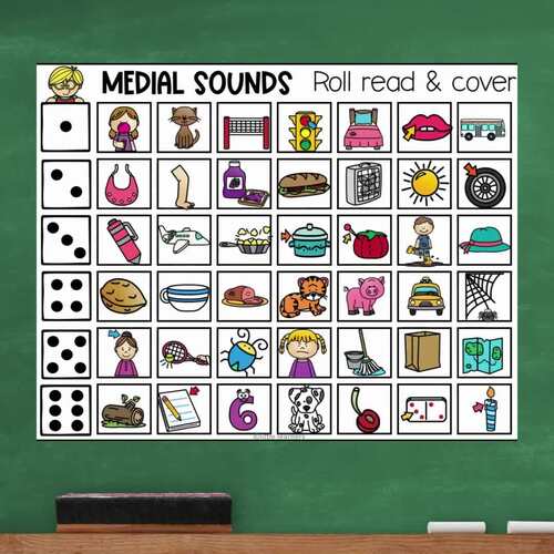 CVC Short Vowel Roll & Cover Game | Practice Medial Sounds in Small Groups